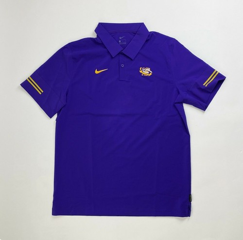 Nike LSU Tigers Sideline Short Sleeve Flex Coaches Polo Men's L Purple ...