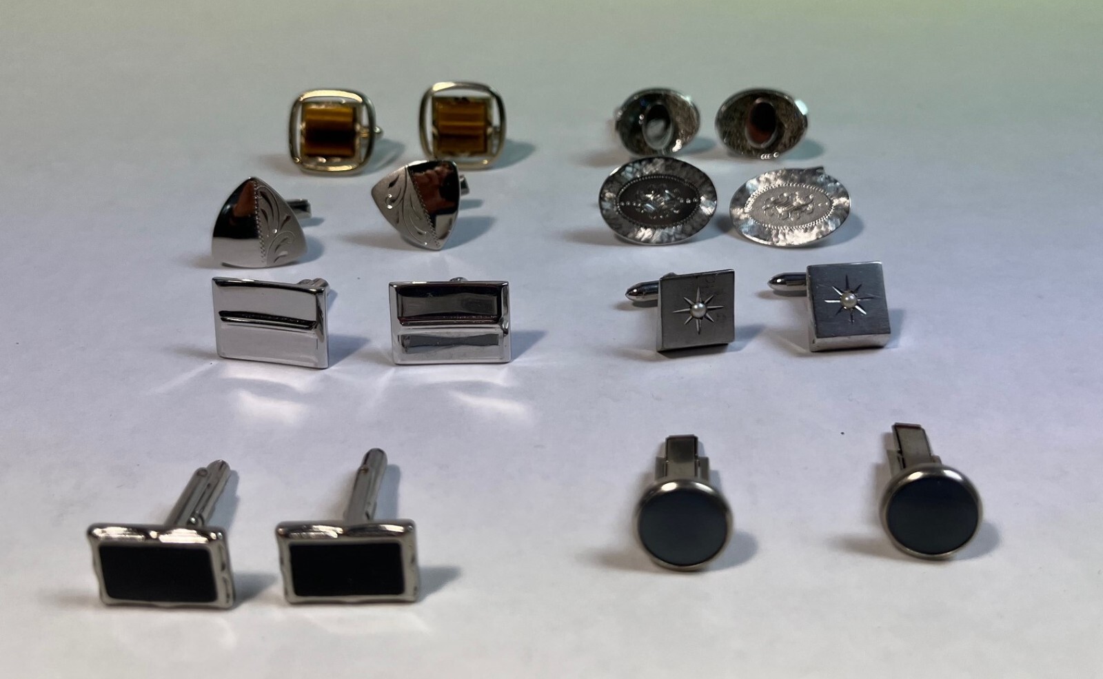 Antique Cufflinks Sets Silver or Silver plated - Gem