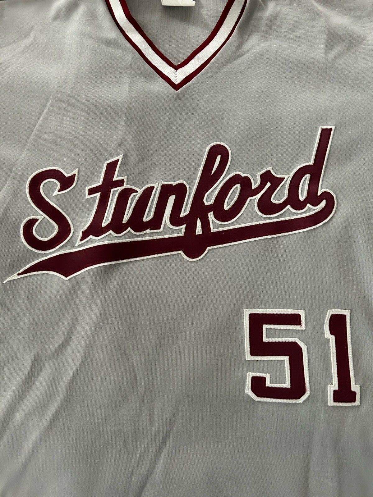 Vintage Stanford Cardinal Baseball Jersey - Size 42, Gray, #51 | eBay