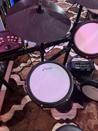 Donner DED-400 Electric Drum Set W/ 20 Watt Amplifier Adult Owned MINT ...