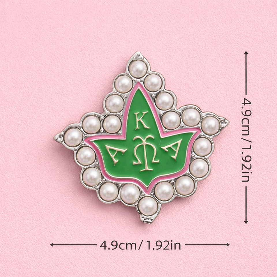 AKA Faux Pearl Enamel Pin ♡ Alpha Kappa Alpha Sorority Pink Green ...