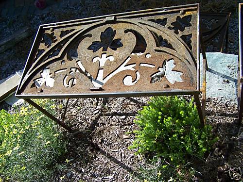 CUSTOM made iron patio table 1878 GOTHIC roof cresting | eBay