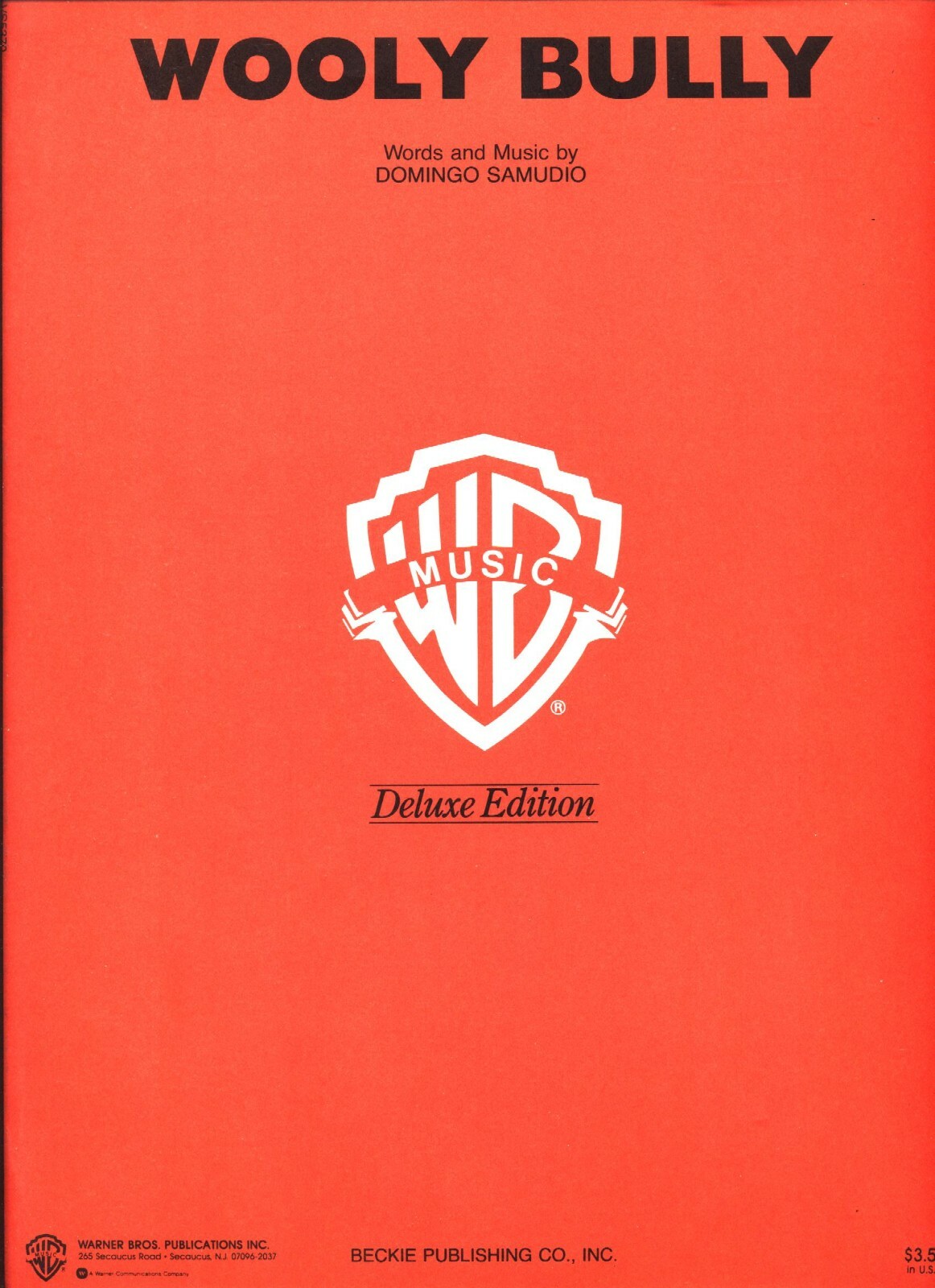 DOMINGO SAMUDIO WOOLY BULLY SHEET MUSIC DELUXE PIANO/VOCAL/GUITAR ...