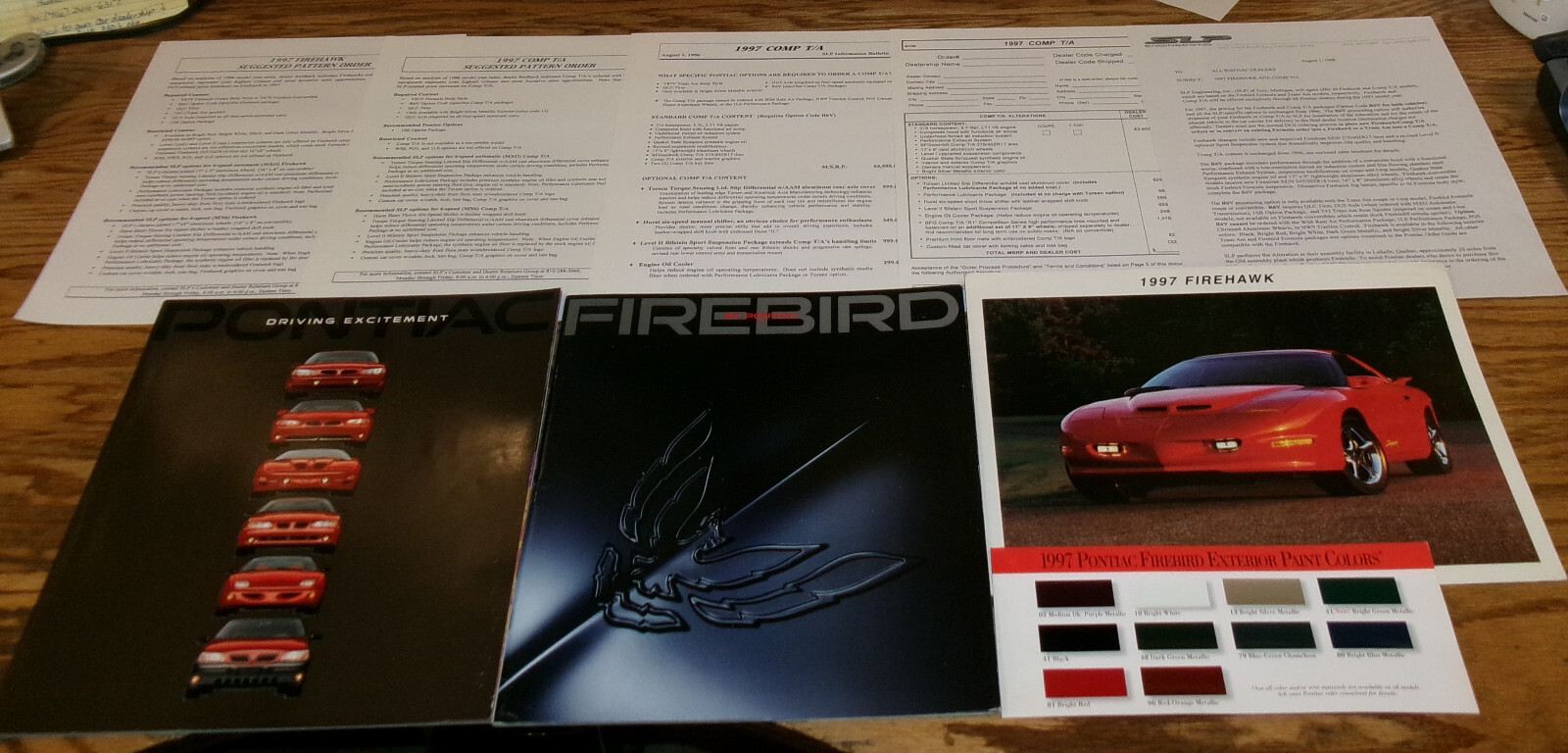 Original 1997 Pontiac Firebird Sales Brochure 9 Piece Lot 97 Firehawk T/A