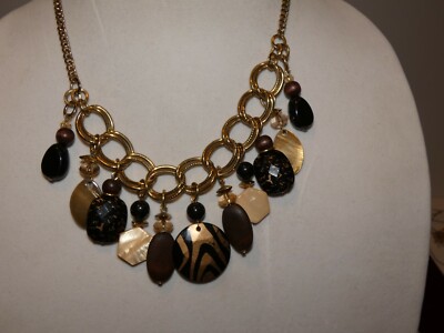 Ruby Road Necklace, Multicolor and Multishape Dangles, Gold Tone | eBay