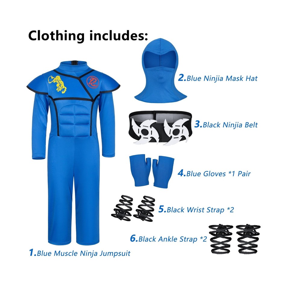 Kids Ninjia Costume - Muscle Ninja Costume Suit with Deluxe Ninja T ...