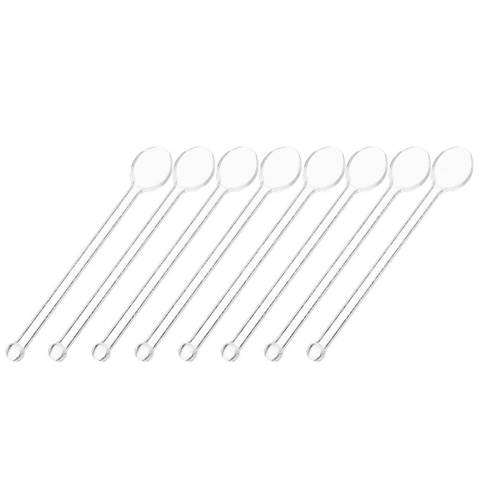 8 Pcs Transparent Glass Coffee Stirrer Spoons For Household Drink ...