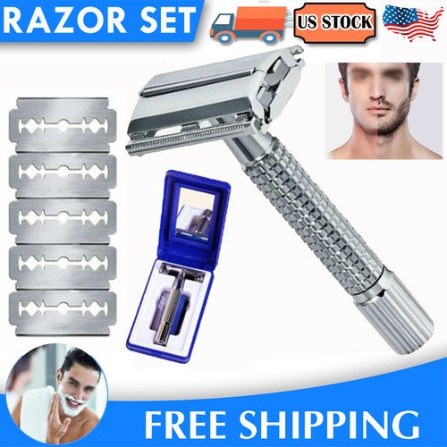 Classic Men’s Traditional Double Edge Chrome Shaving Safety Razor + Box ...