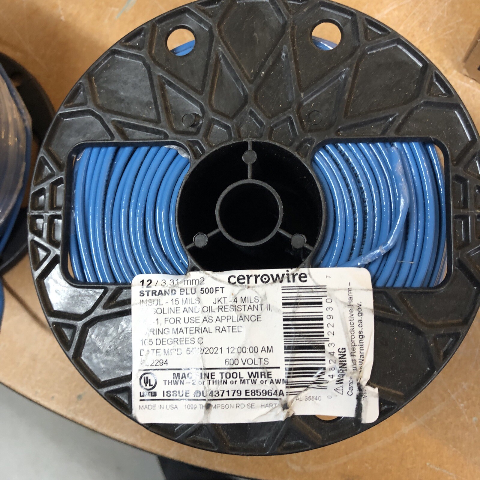 Machine Tool Wire 12awg Stranded E85964a Blue 500ft 048243229307 for ...