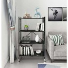 4/5Tier Heavy Duty Foldable Metal Rack Storage Shelving Unit w Wheel | eBay