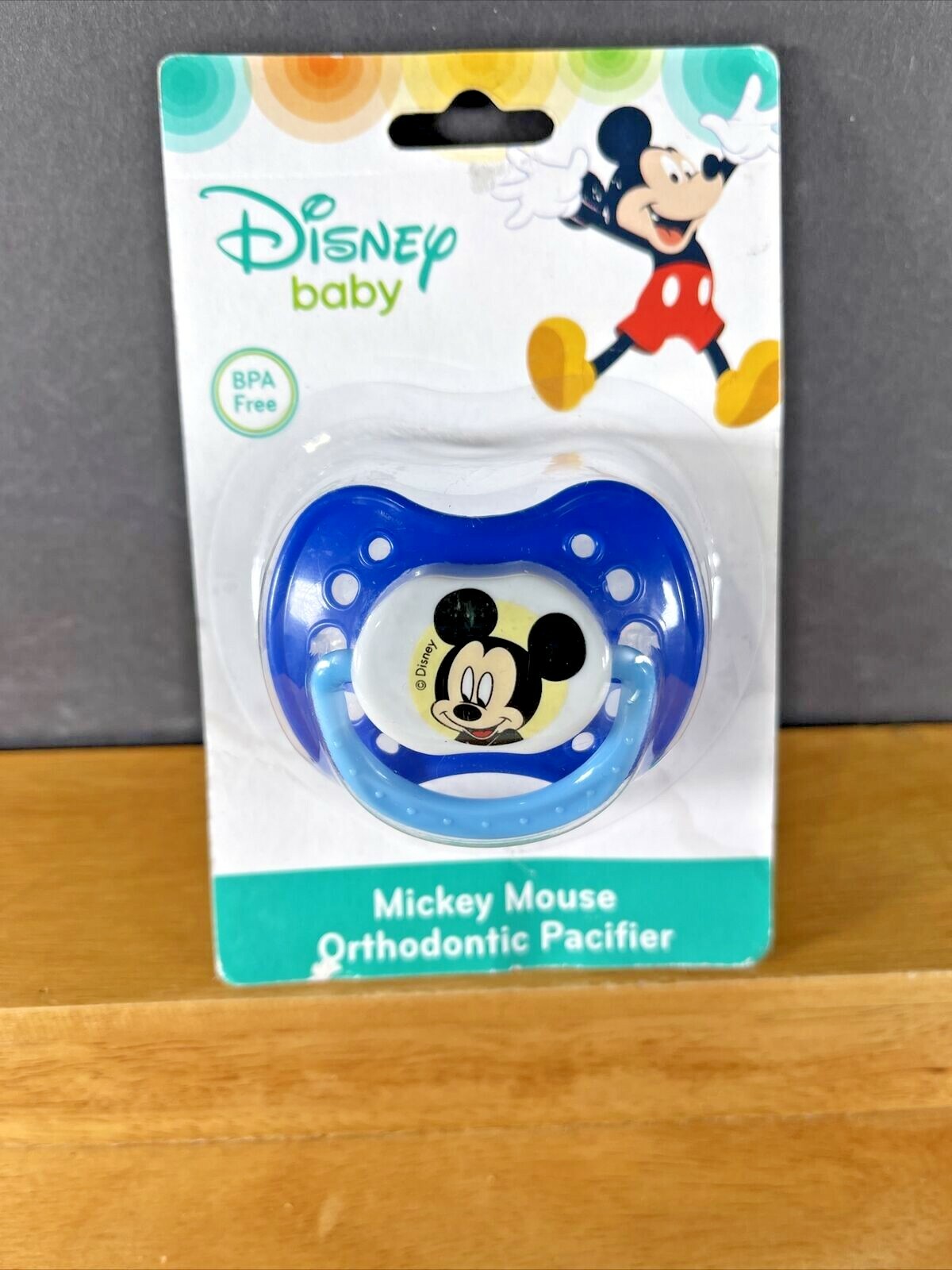 NOS SELAED MICKEY MOUSE Blue Pacifier Binkie Disney Soother Orthodontic ...