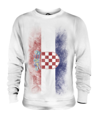 CROATIA FADED FLAG UNISEX SWEATER TOP HRVATSKA FOOTBALL CROATIAN GIFT ...