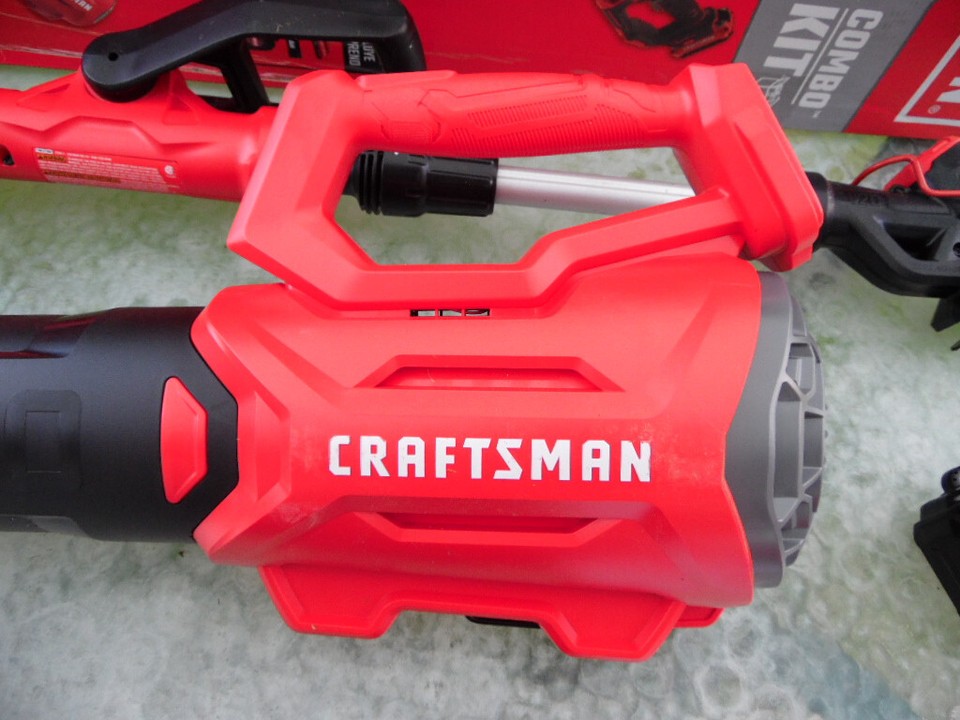 Craftsman Trimmer/Edger & Air Sweeper Combo CMCK19701 2 Batteries 3662 ...