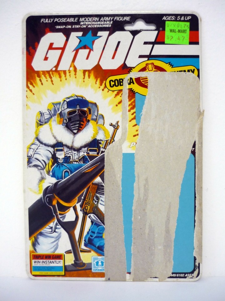 GI Joe Snow Serpent File Card Vintage Figure Full Uncut Accessory Part ...
