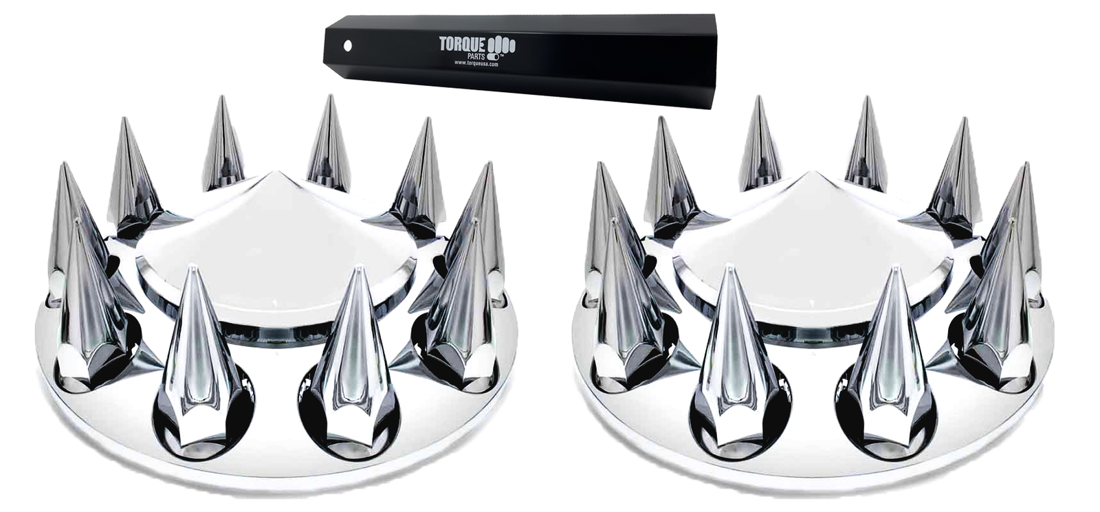 Pack of 2 Front Axle Covers With Pointed Center Caps & Spike Nut Covers ...