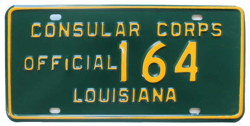 Louisiana 1990s Consular Corps Official License Plate 164 Political ...