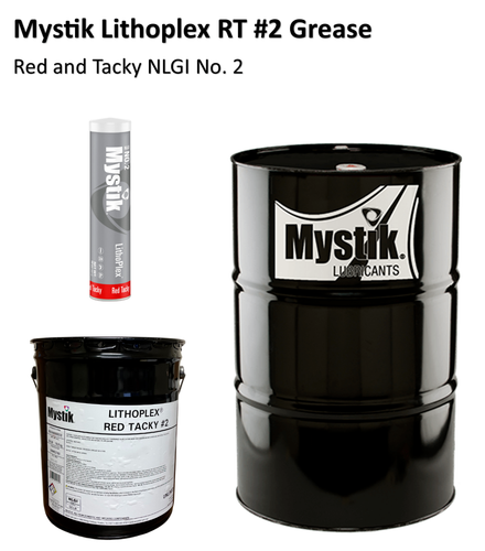 Mystik Lithoplex RT #2 Grease; NLGI GC-LB Red; Tubes, 5 Gal Pail or 55 ...