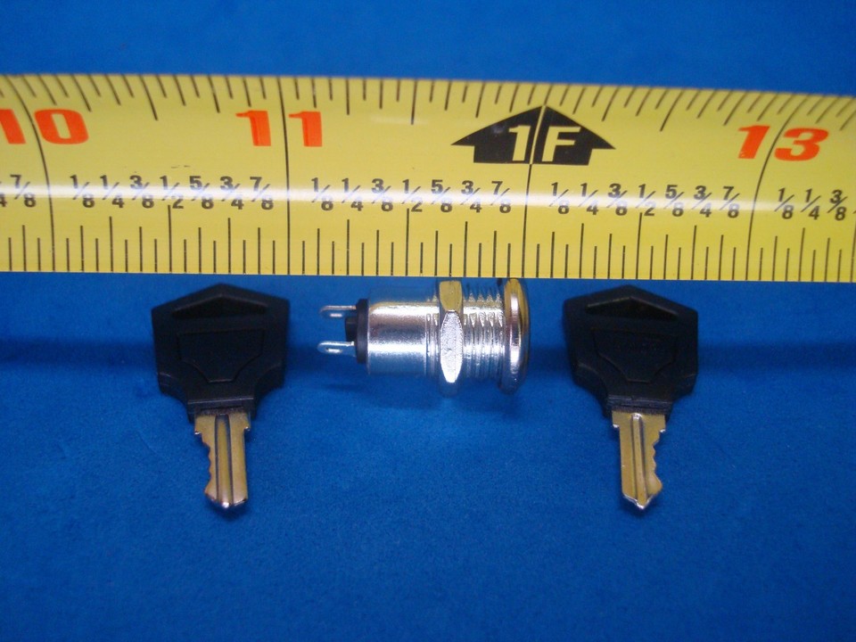 FLUSH MOUNT 12-VOLT DC ON & OFF LOCK 2 KEY ROUND TOGGLE SWITCH 2-PIN | eBay