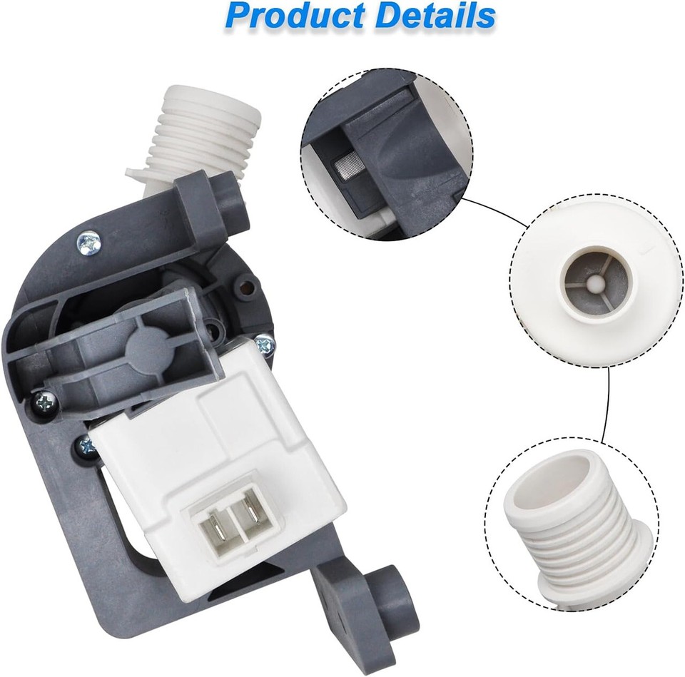Drain Pump Compatible with Whirlpool Washer Drain W10727777 W10876600 ...