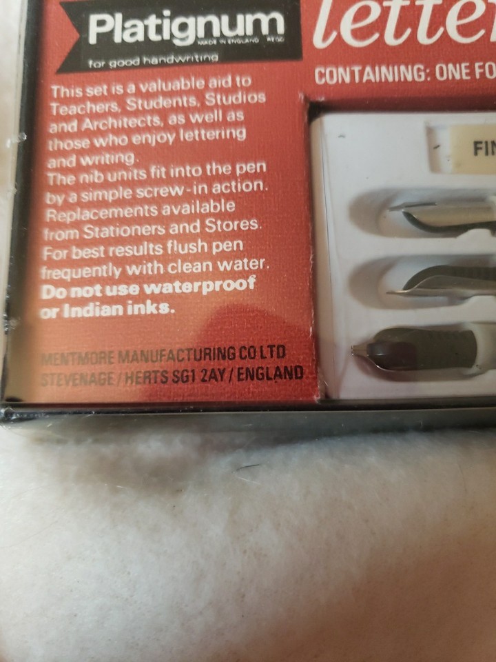 Vintage Platignum Lettering Set Red Pen And 6 Nibs Set | eBay