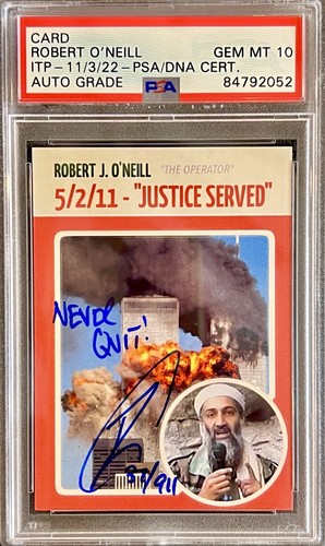 Robert O'Neill Signed Limited Edition /911 "Twin Towers Hit" Card PSA ...
