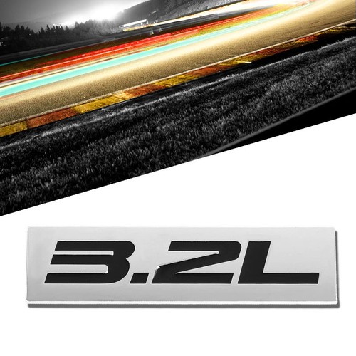 Black/Chrome 3.2L Logo Sign Rear Trunk Polished Badge Decal Plate ...