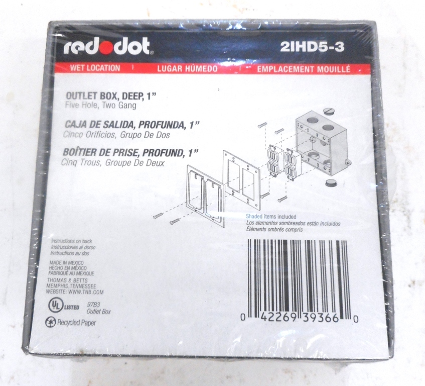 RED DOT, OUTLET BOX, PART NO 21HD5-3, 1" DEEP | eBay