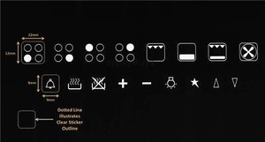 White Print 4 Hob + Symbols Stove Cooktop Oven Sticker Electric ...