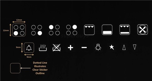 White Print 4 Hob + Symbols Adhesive Oven Stove Knob Switch Range ...