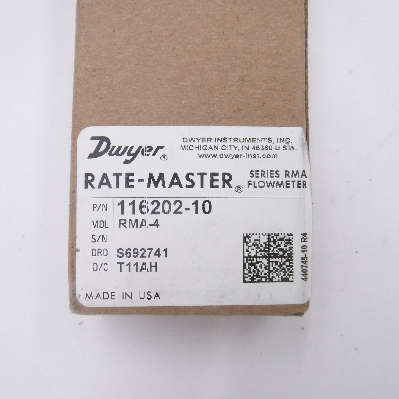 Dwyer RMA-4 Rate-Master Flowmeter 100 PSI 130°F 116202-10 for sale ...