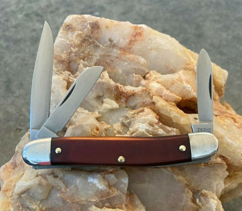Old Cutler Buckskin Ridged Mini Stockman USA Made Vintage Pocketknife ...