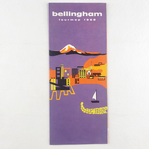 Bellingham Map Brochure 1960s Washington Vintage Travel Tour Art ...