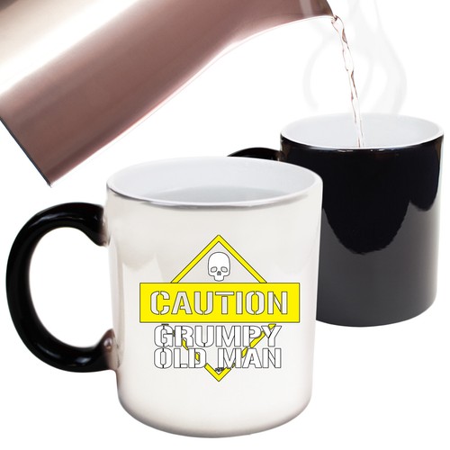 Caution Grumpy Old Man Funny Mugs Novelty Colour Changing Mug GIFT ...