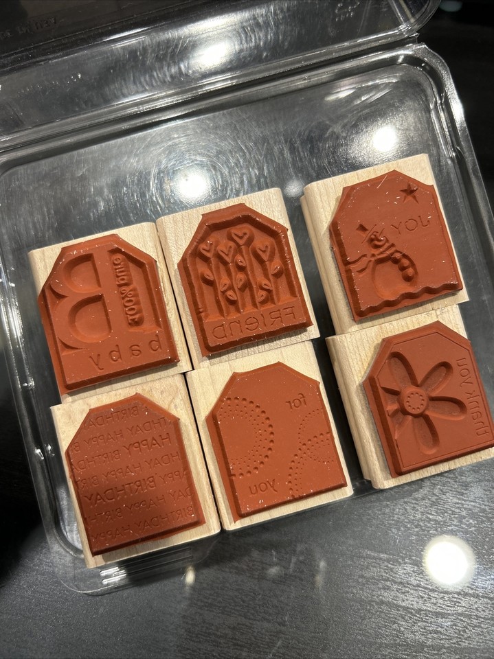 Stampin Up 2006 Too Terrific Tags Stamp Set Of 6 Stamps | eBay