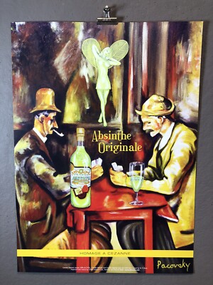 ABSINTHE Ad Poster, Homage A Cezanne by artist John Pacovsky, New 19x26 ...