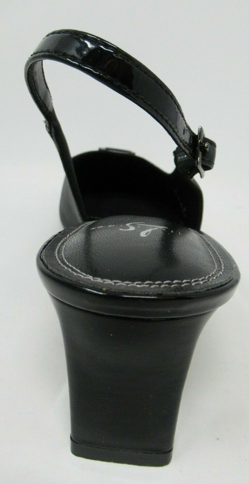 LIFESTRIDE WOMEN'S JANA BLACK DEVILLE/GLEAM LEATHER SLINGBACK HEELS ...