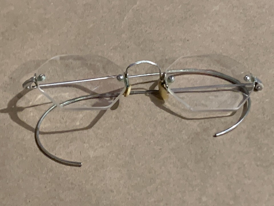 Vintage Rimless Eyeglass Frames B&L Antique Rimless Gold Filled Glasses ...