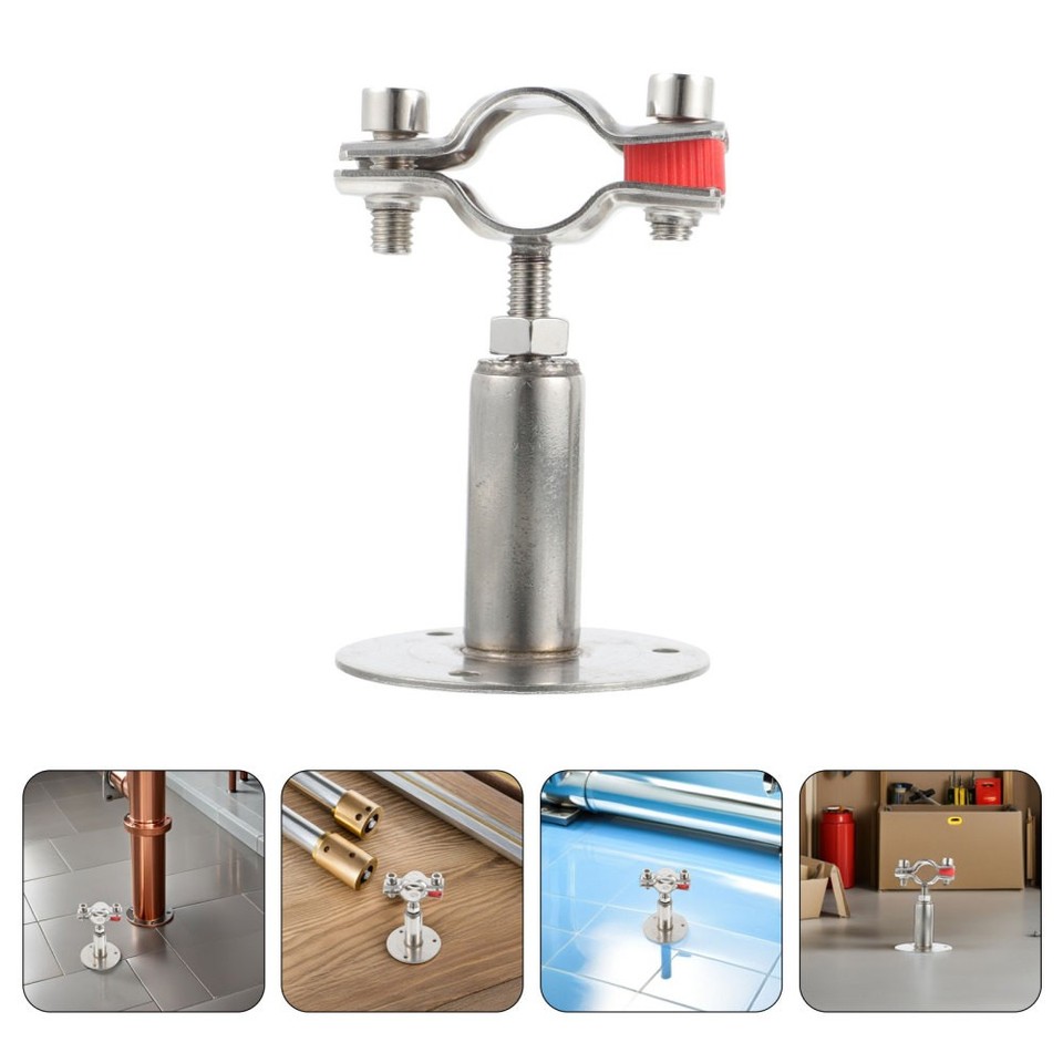 2 Pcs Stainless Steel Pipe Clamp Bracket Adjustable Range 50 To 95 Mm ...