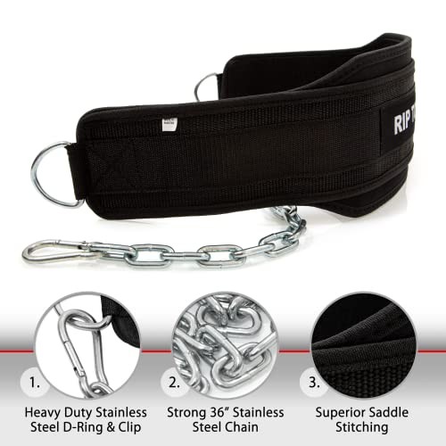 Dip Belt for Weight lifting, Pull Ups, Dips, Chin Ups - 36" Heavy Gray ...