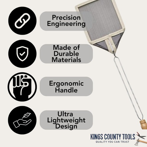 Old-Fashioned Fly Swatter | 5-Pack | Wire Frame with Wooden Handle ...