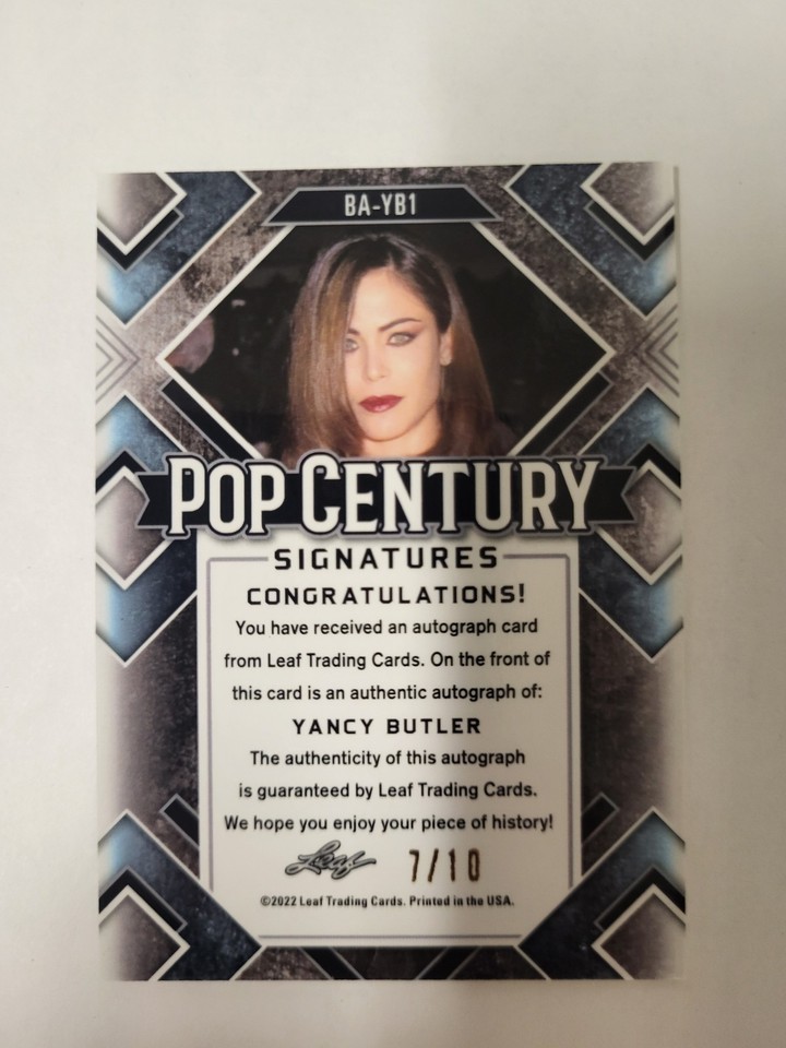 Yancy Butler /10 PURPLE Auto Autograph Card 2022 Leaf Pop Century ...
