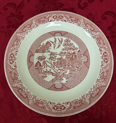 Vintage Lg Plate Red Willow Ware Royal China Underglaze Oriental Design ...