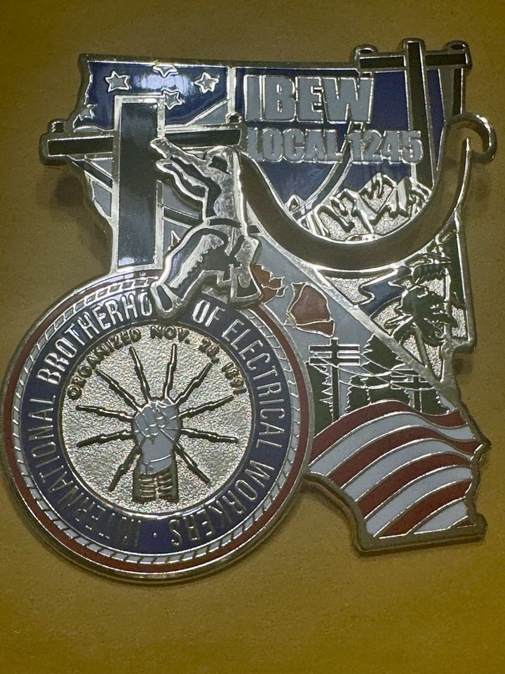 IBEW Local 1245 San Francisco, California lineman lapel pin | eBay