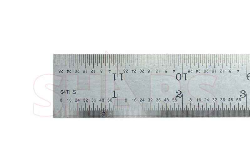 12" Rigid Ruler / Rule Steel 32nds - 100ths Precision Machinist 16R ...
