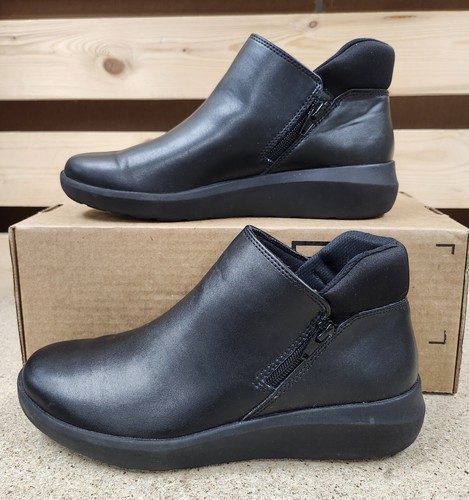 Clarks Womens Kayleigh Mid Ankle Boot Double Zipper Black 8.5 M ...