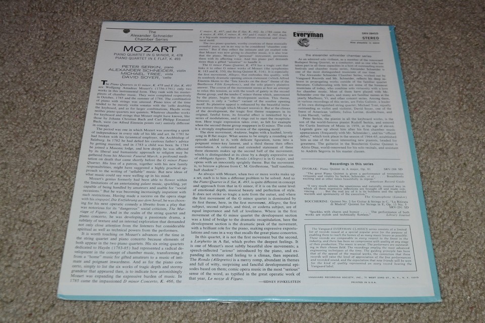 Mozart: Piano Quartet in G Minor K. 478~Peter Serkin~David Soyer~FAST ...