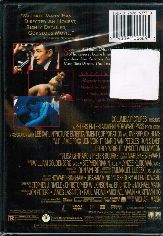 Ali 2002 WS DVD Drama Movie Boxer Muhammad Ali Will Smith Jamie Foxx ...