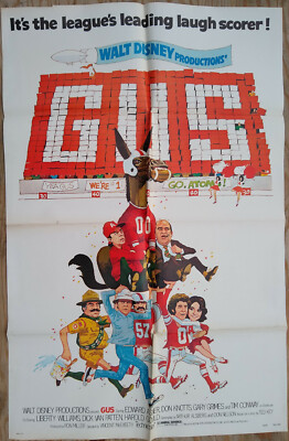 Gus Disney Donkey Football 1976 Vintage Original 1 Sheet Movie Poster ...