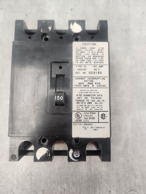 Cutler Hammer 150 AMP 240V 3 Pole CC3150 Defect | eBay