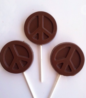 24 Peace Sign Chocolate Pops for your party made fresh for you! | eBay